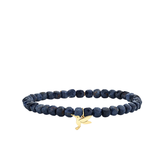 Sydney Evan Sapphire Beaded Bracelet with Hummingbird Charm – Be On Park